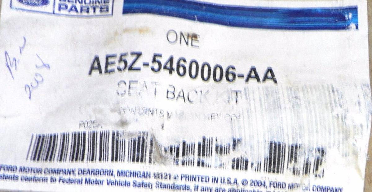 Genuine OEM Ford AE5Z-5460006-AA Seat Back Assembly Kit AE5Z5460006AA ...